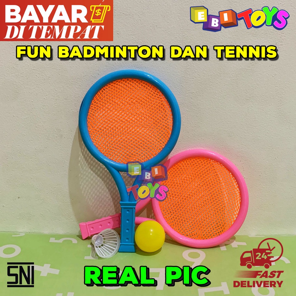 Jual Mainan Raket Bulu Tangkis dan Raket Tenis Anak Anak dengan Bola ...