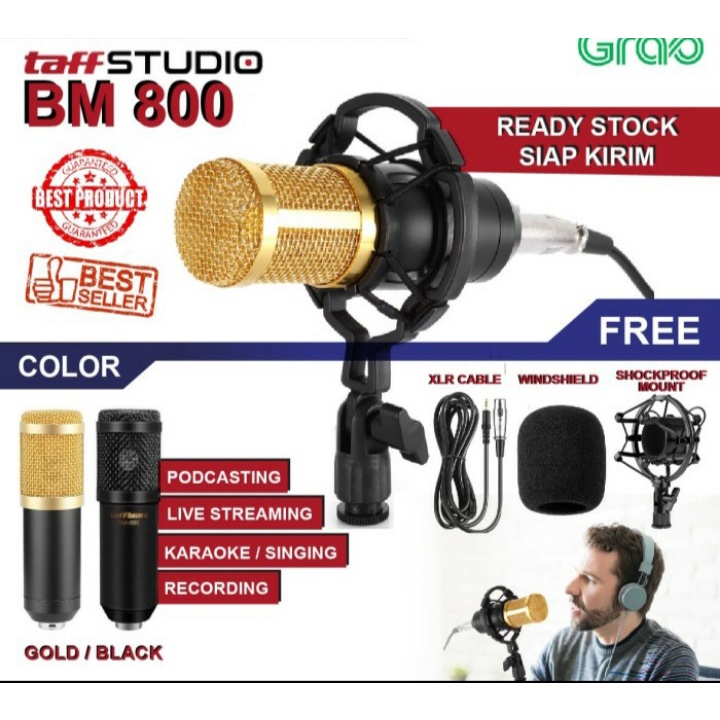 Jual Mic Rekaman Recording Condenser for Laptop PC Karaoke Smule BM800 ...