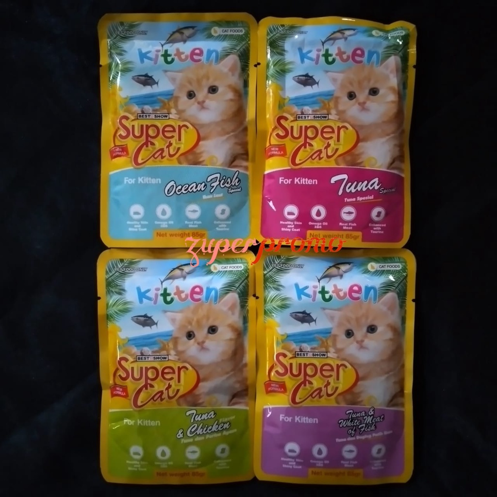 Jual Super Cat Pouch Kitten 85gr / Makanan Basah Anak Kucing / Super ...
