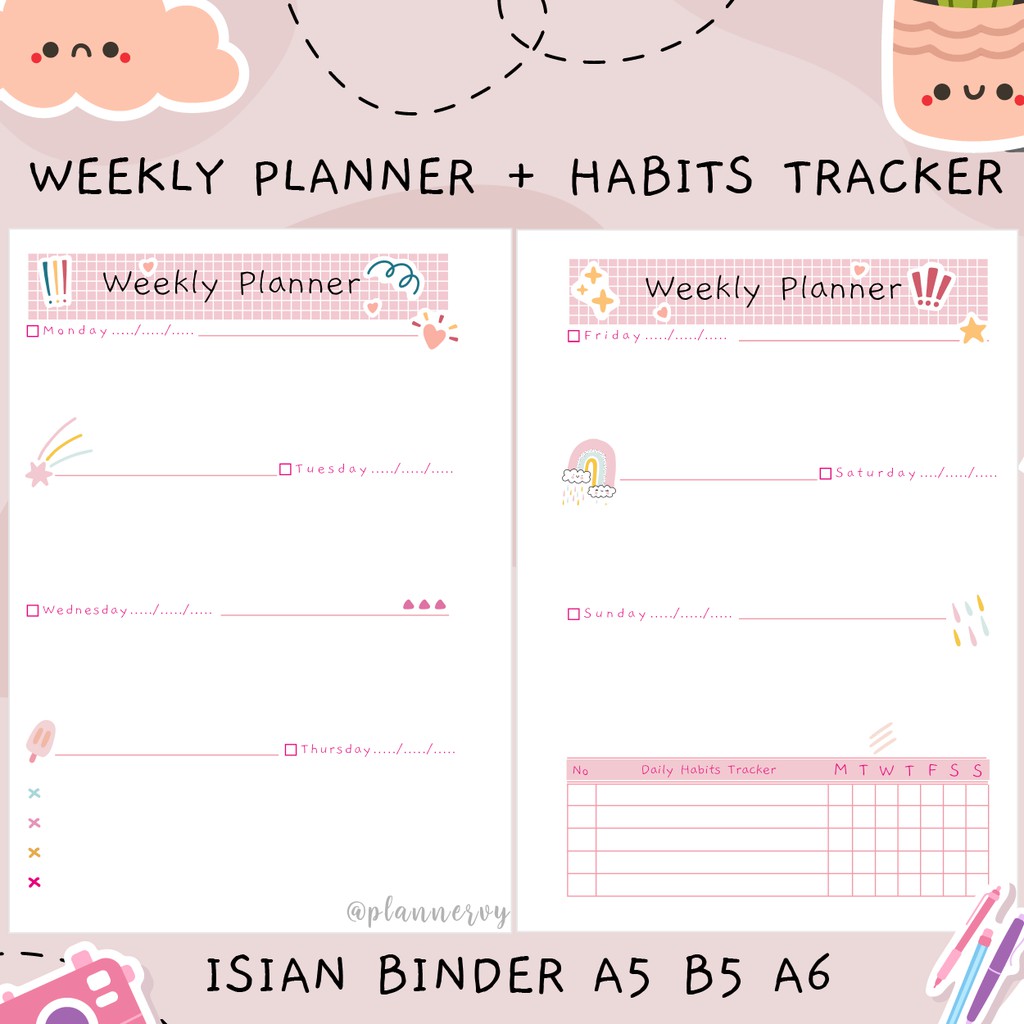 Jual WEEKLY PLANNER KAWAII | Shopee Indonesia