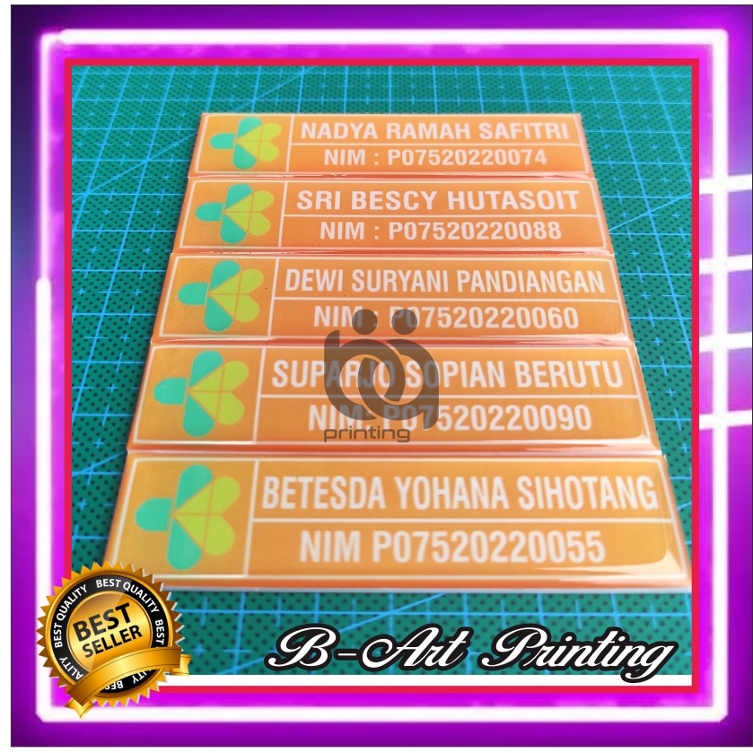 Jual Name Tag Siswa Name Tag Costum Papan Nama Nama Dada Name Tage ...