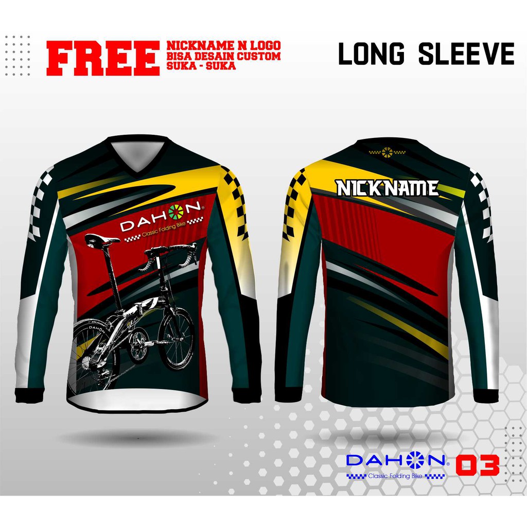 Jual Jersey sepeda lipat dahon a baju kaos folding bike lengan panjang ...