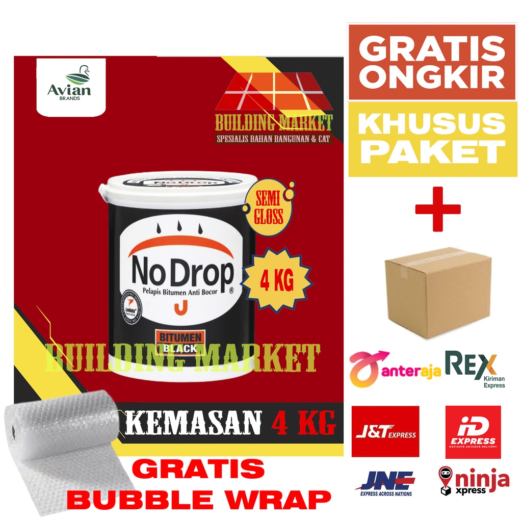 Jual BITUMEN BLACK WATERPROOFING CAT PELAPIS BITUMEN NO DROP 4 KG ...