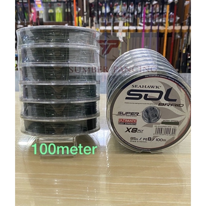 Jual PE Seahawk Sol Braid X8 panjang 100meter | Shopee Indonesia
