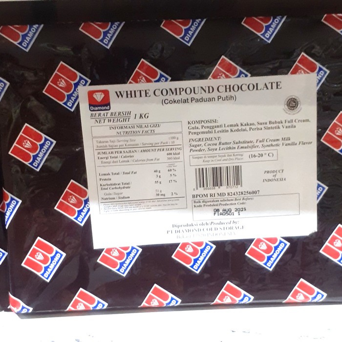 Jual WHITE CHOCOLATE DIAMOND 1KG COMPOUND 1 KG NO TULIP COLLATA ELMER ...