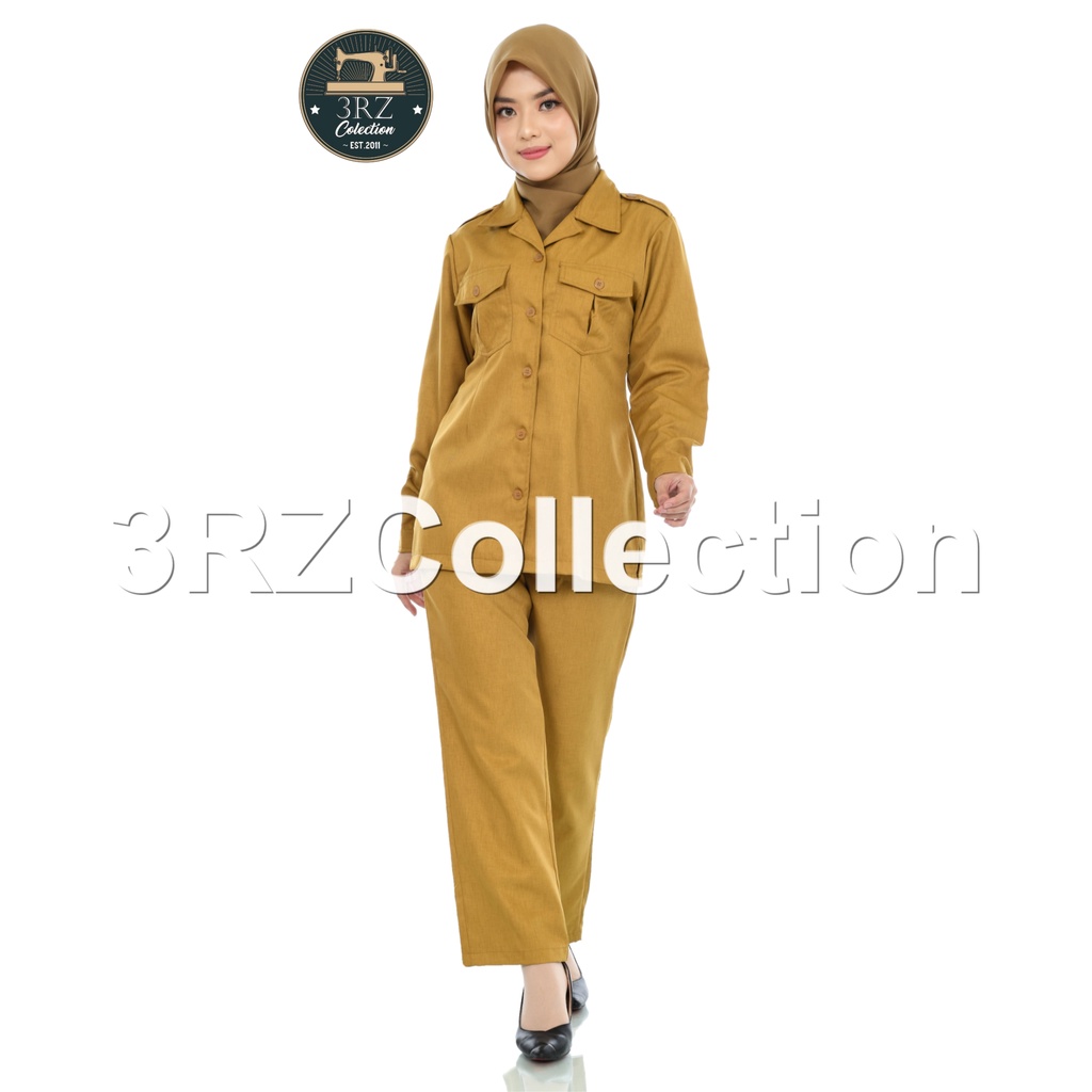 Jual Seragam Khaki Pns Wanita Baju Dinas Pemda Wanita Seragam Pns Wanita Setelan Pns Wanita Saku ...