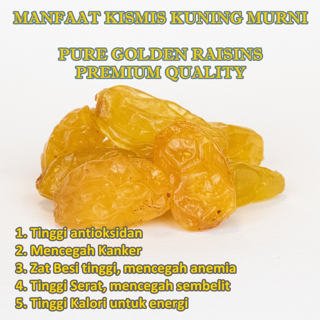 Jual Kismis Kuning Pure Golden Raisin - 1 Kg Kismis Kuning Keemasan ...