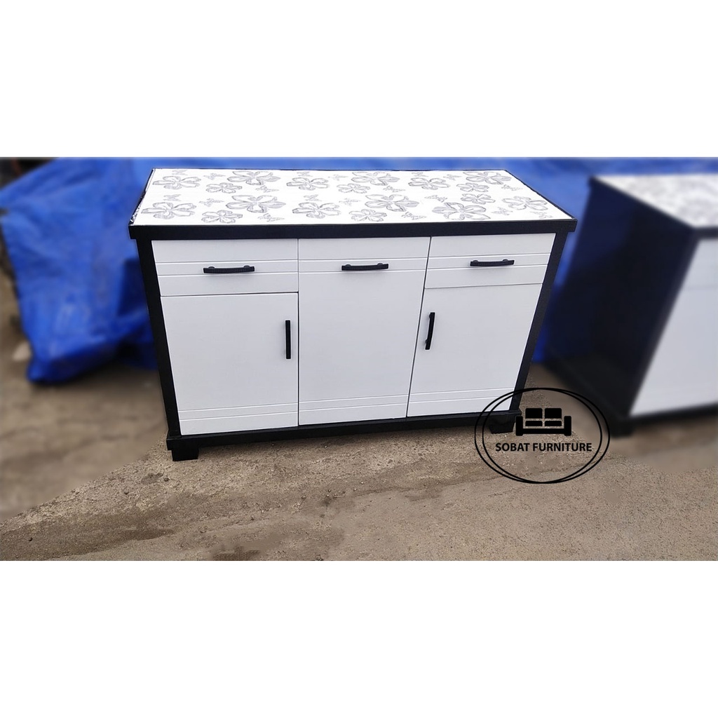 Jual Meja Dapur 3 Pintu Laci Rel Model Kitchen Set | Shopee Indonesia