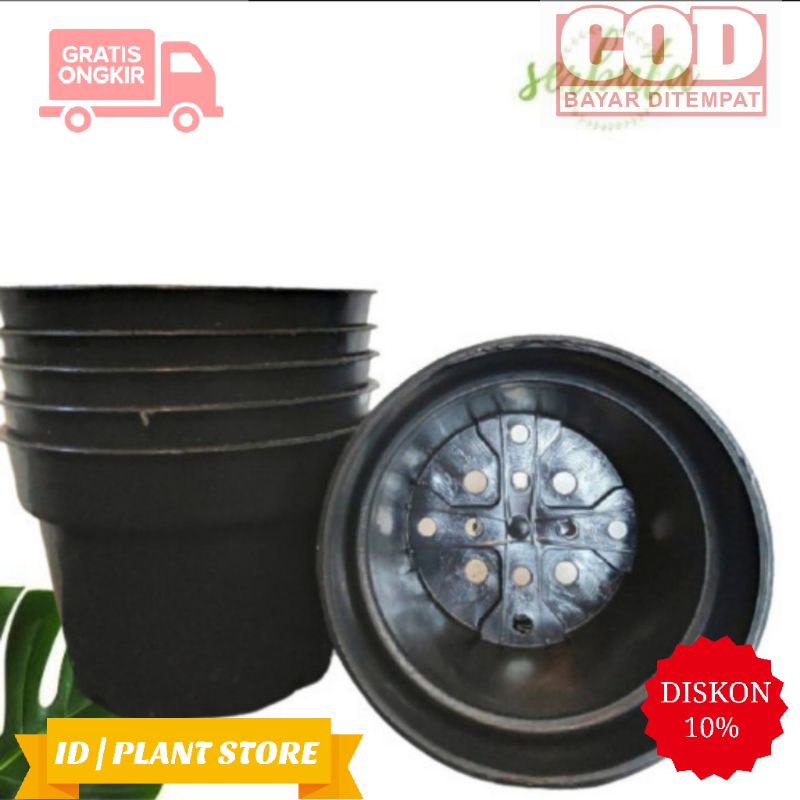 Jual POT HITAM UKURAN 20 CM - POT TANAMAN - POT BUNGA PLASTIK | Shopee ...