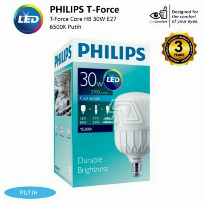 Jual Philips Lampu Led T-Force core 30W 6500 Putih E27 Cool Day Light ...