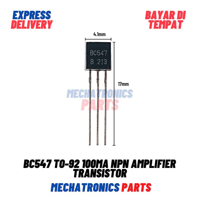 Jual BC547 TO-92 100mA NPN AMPLIFIER TRANSISTOR | Shopee Indonesia