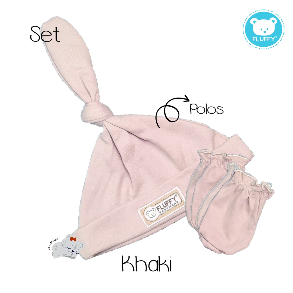 Jual Fluffy Topi Kuncung Newborn Abu Khaki Series (gray coklat garis ...