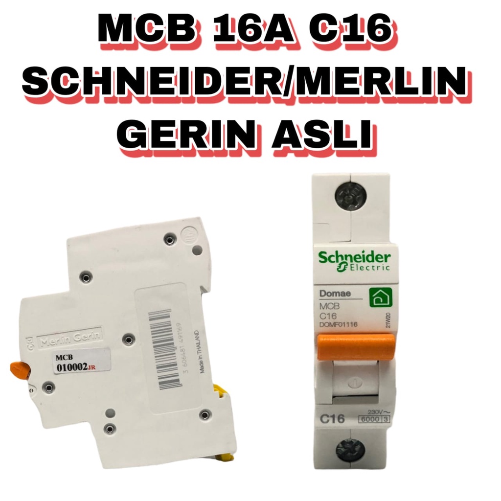 Jual MCB 16A C16 SCHNEIDER /MERLIN GERIN ASLI | Shopee Indonesia
