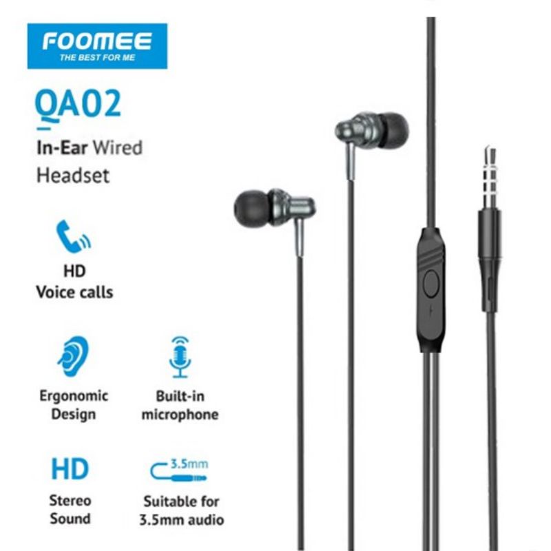 Jual Foomee QA02 In Ear Wired Headset | Shopee Indonesia