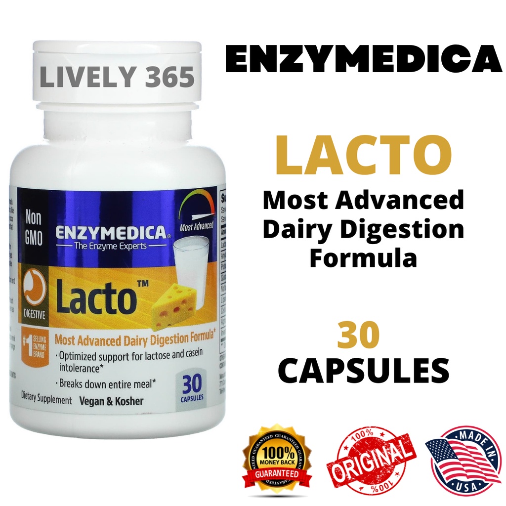 Jual Lacto Lactose Intolerance Enzim Pencernaan - Enzymedica - 30 ...