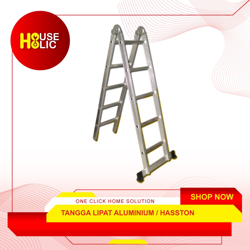 Jual Tangga Lipat Aluminium 3,1 Meter / Tangga Model A Hasston | Shopee ...