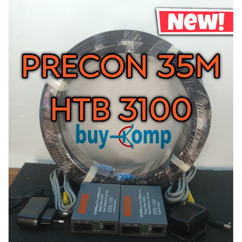 Jual Paket HTB 3100 Converter FO to RJ + KABEL PRECON FO (Fiber Optic ...