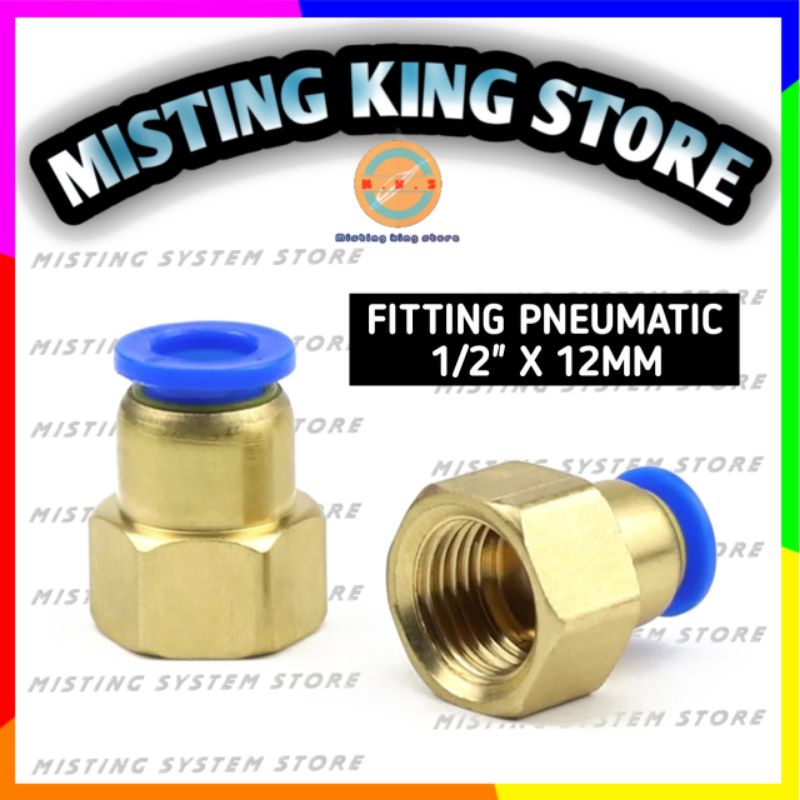 Jual FITTING PNEUMATIC STRAIGHT 1/2 X 12MM KONEKTOR PUSH INI DRAT DALAM ...