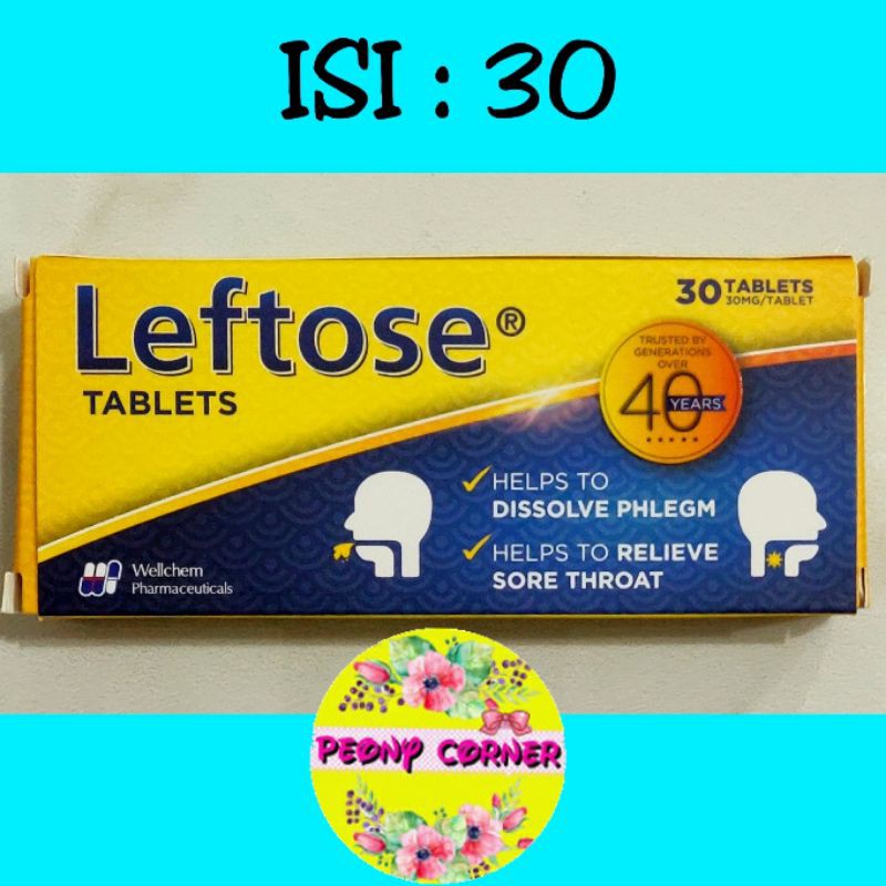 Jual LEFTOSE 30 TABLET SINGAPORE OBAT PEREDA SAKIT TENGGOROKAN BATUK ...