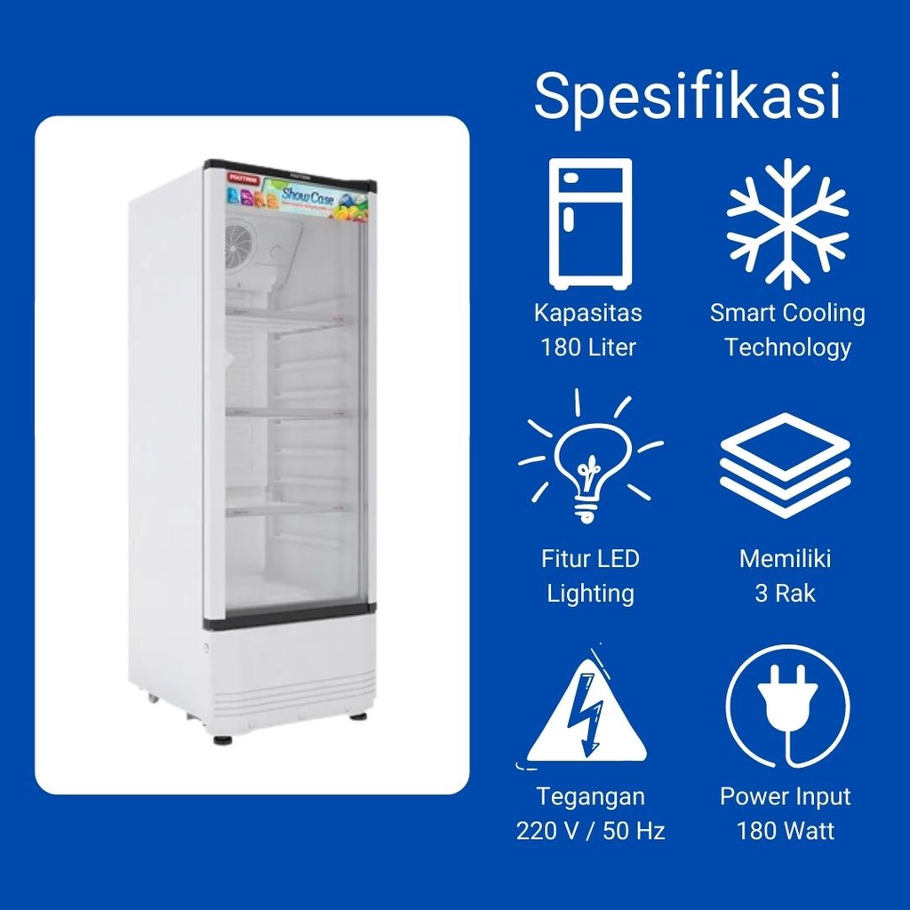 Jual Polytron SCN-180L Showcase Lemari Pendingin Kapasitas 180 Liter ...