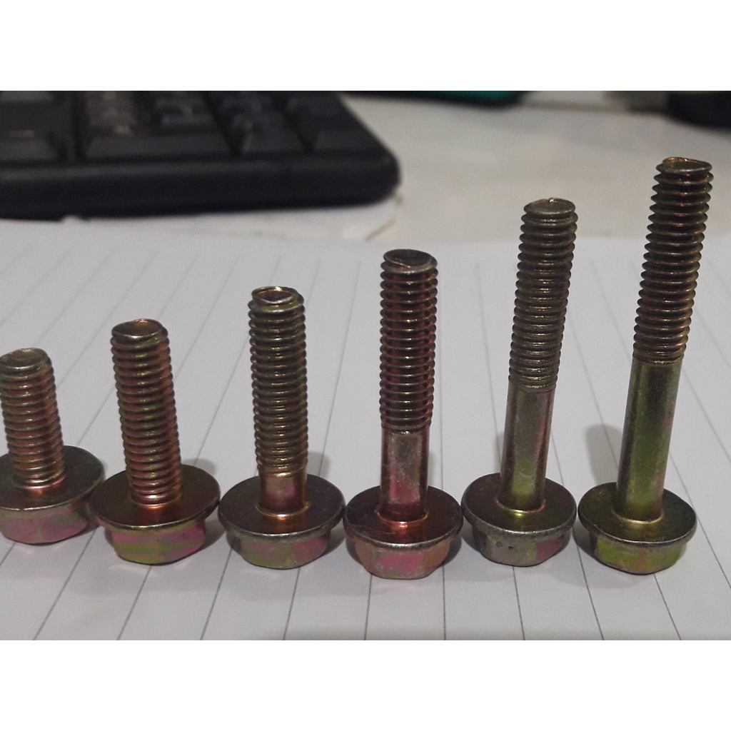 Jual BAUT FLANGE M6/FLANGE BOLT M6 KUNING MURAH BERKUALITAS | Shopee ...