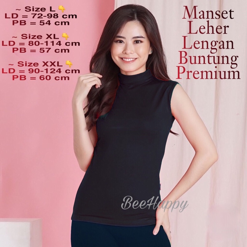 Jual Manset Buntung Leher PREMIUM / Tanktop Turtle Neck Lengan Buntung ...