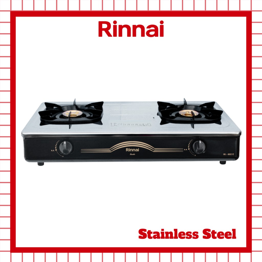 Jual Rinnai Kompor Gas 2 Tungku RI 602E / 602E (W) | Shopee Indonesia