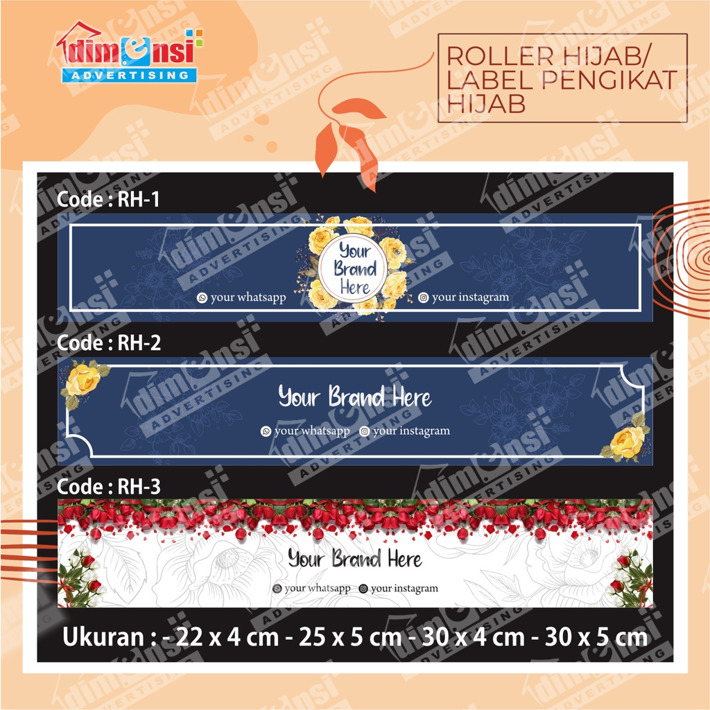 Jual Roll HIjab / Roller Hijab / Label Hijab Custom Murah (Free Desain ...