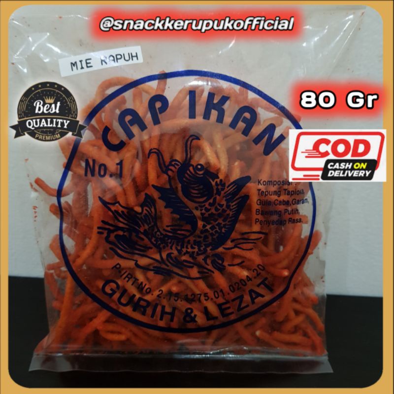 Jual Snack Kerupuk Mie Rapuh Cap Ikan Keripik Pedas Balado 80 Gr ...