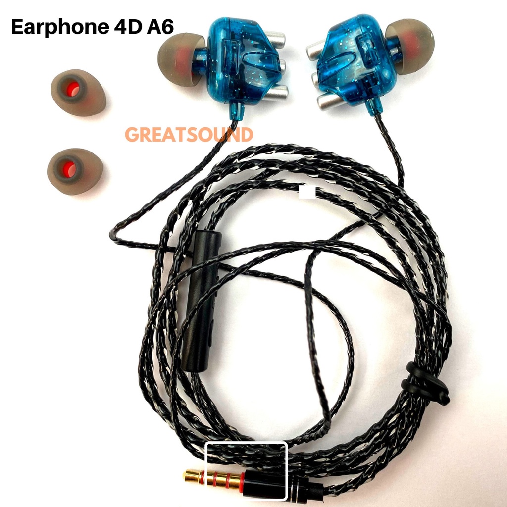 Jual Headset Gaming Earphone Gaming Headset 4D A4 Tuning Version Earphone 4D A6 Headset Murah ...