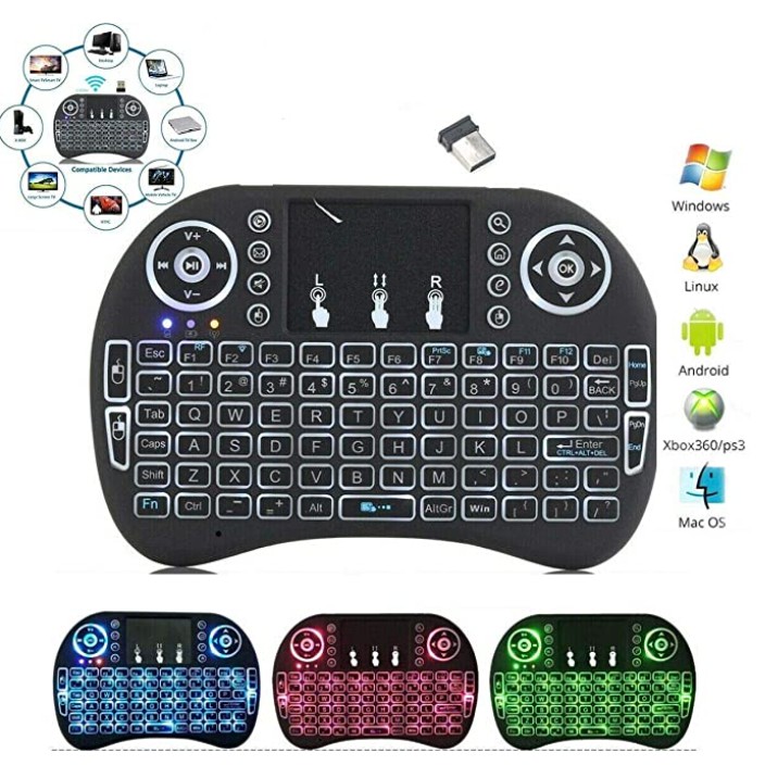 Jual Rii Mini i8 Keyboard Wireless Touchpad RC with 3 COLOR Backlight ...