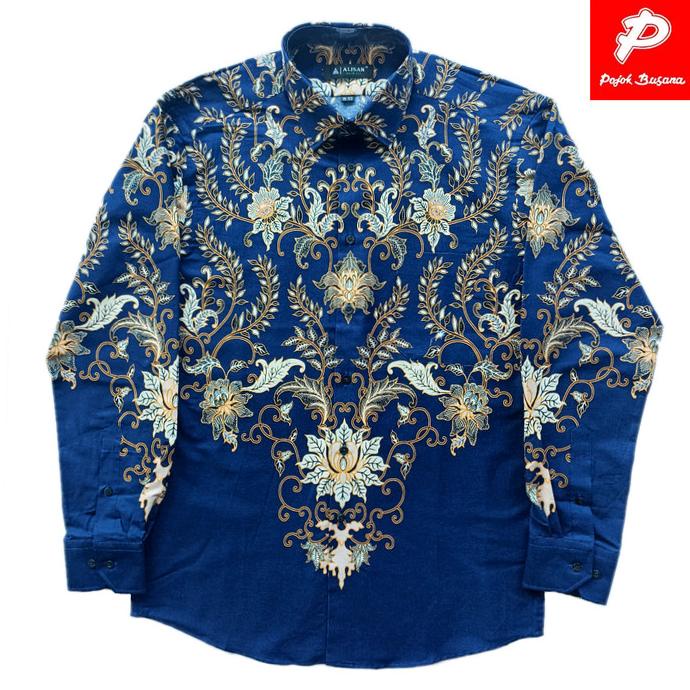 Jual Pojok Busana Alisan Kemeja Lengan Panjang Batik Pria Slim Fit ...