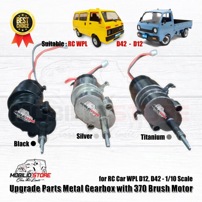 Jual Upgrade Part - Metal Gearbox RC WPL D12 D42 with 370 Brush Motor ...