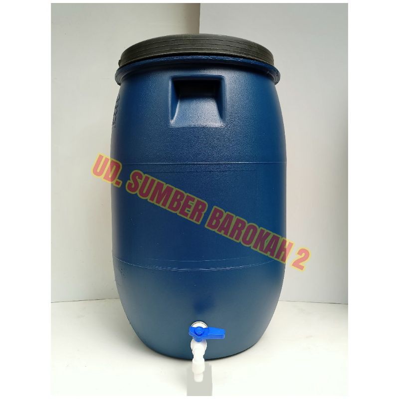 Jual tong kran /tong biru dan gentong air,tong air drum 60L | Shopee ...