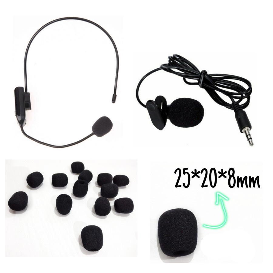 Jual Busa mic clip on /busa microphone headset / foam mini kecil spon ...