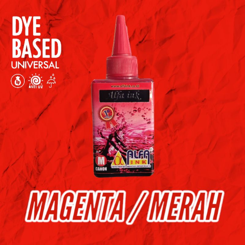 Jual Tinta printer canon Alfa ink 100ml Alfaink hitam, merah, kuning ...