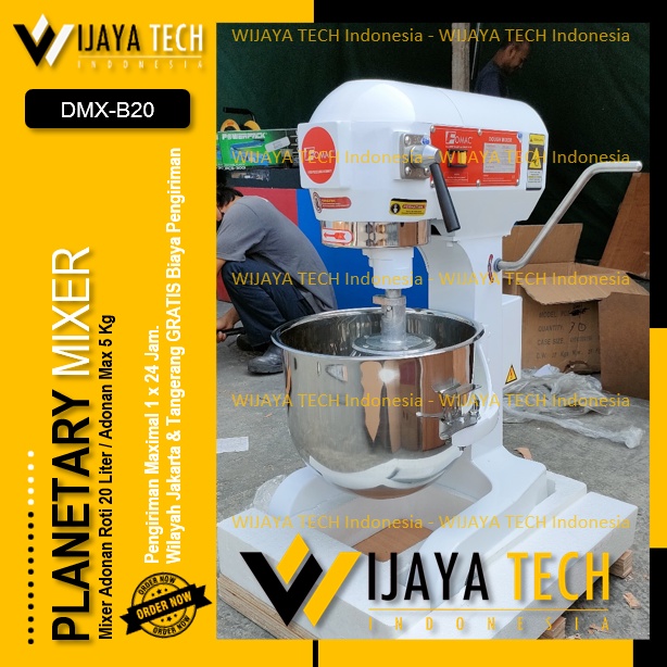 Jual Planetary Mixer 20 Liter FOMAC DMX-B20 Mixer Adonan Roti Kue 20L ...