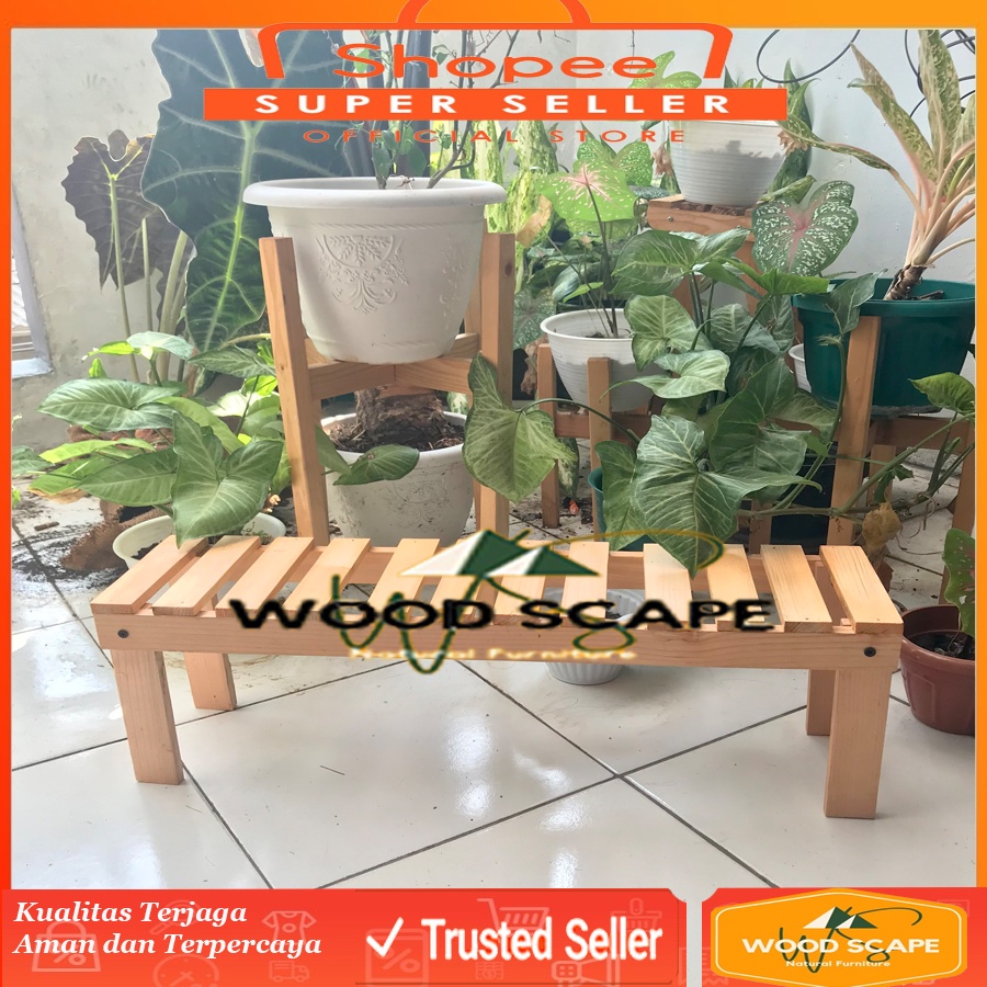 Jual STANDING POT / RAK BUNGA WOODEN / RAK BUNGA KAYU MINIMALIS / RAK ...
