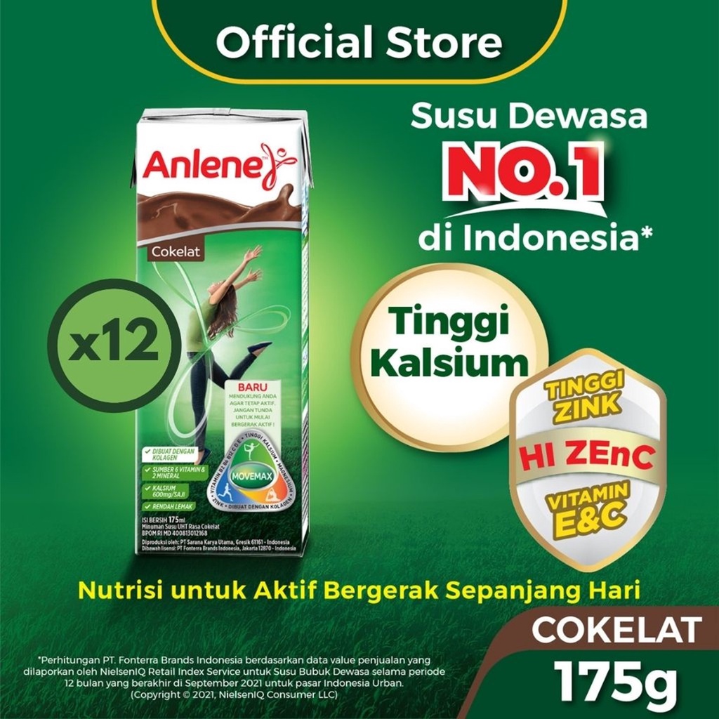 Jual Anlene UHT Cokelat - Susu Cair Siap Minum 175 ml x12 | Shopee Indonesia