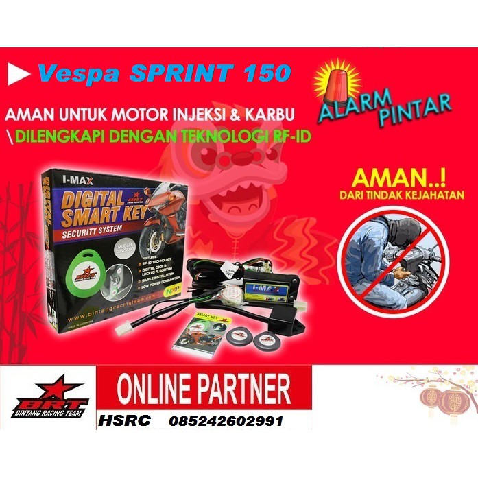 Jual Alarm Motor SMARTKEY BRT PIAGGIO VESPA SPRINT 150 S Primavera LX ...