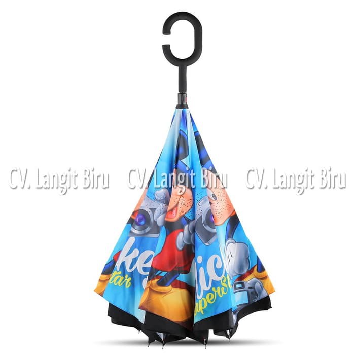Jual Payung Terbalik MICKEY MOUSE Anak Reverse Inverted Disney Kwalik ...