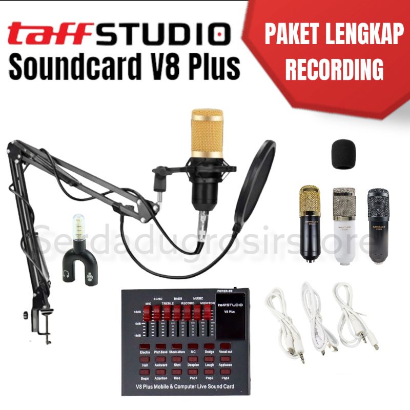 Jual Sound card V8plus V8 V8s Taffstudio Paket Lengkap | Shopee Indonesia