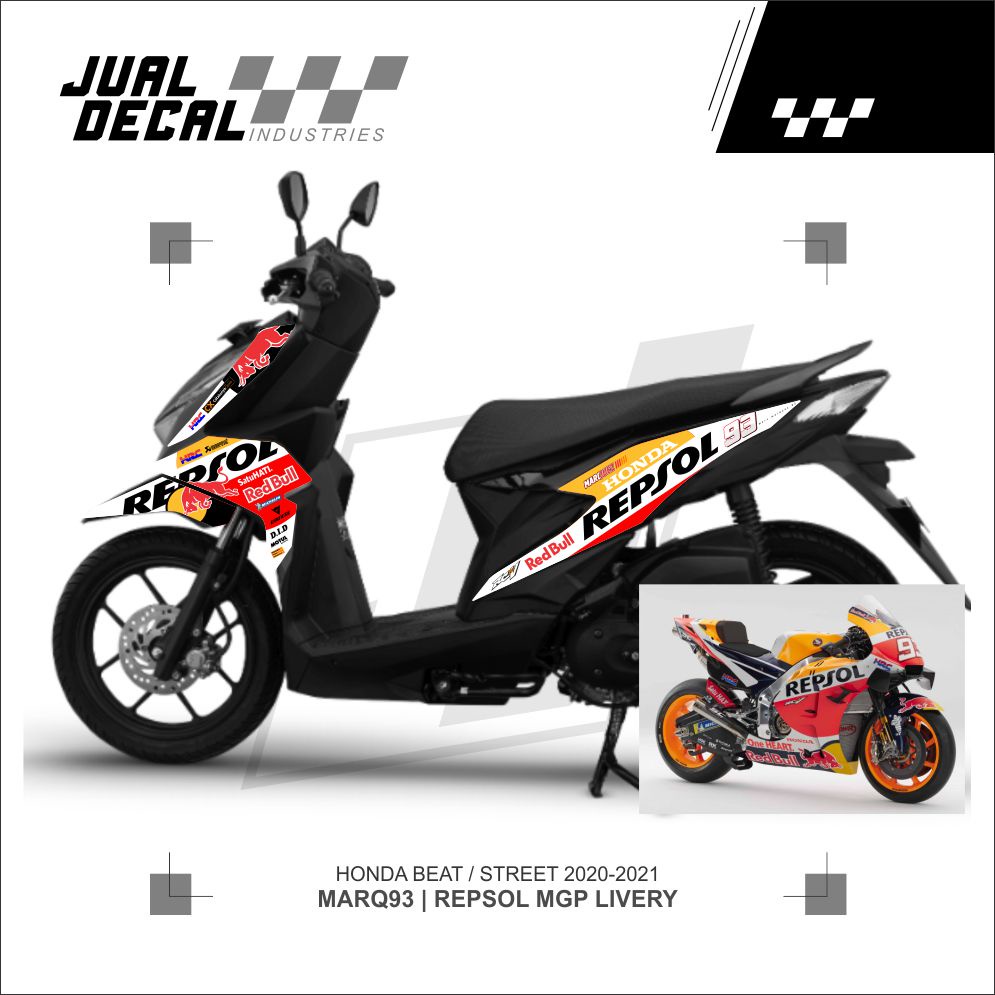 Jual Striping Motor Beat 2021 | Stiker Honda Beat Street 2021| REPSOL ...