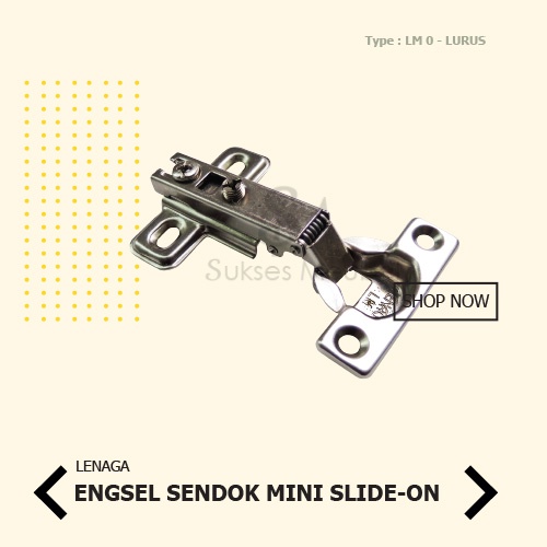 Jual (Discontinue) LENAGA Engsel Sendok Mini Slide-On LM - 0 Lurus 1 ...