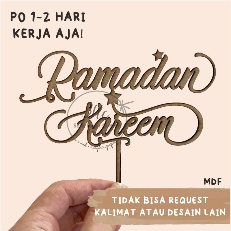 Jual cake topper ramadhan topper kue lebaran topper idul fitri bahan ...