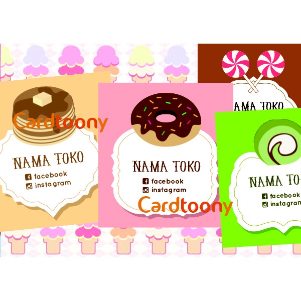 Jual Sticker / stiker label toko kemasan produk makanan manis (kue ...