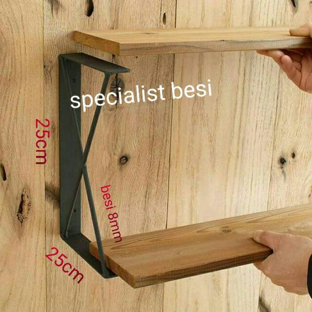 Jual Rak besi siku penyangga rak ambalan rak x | Shopee Indonesia