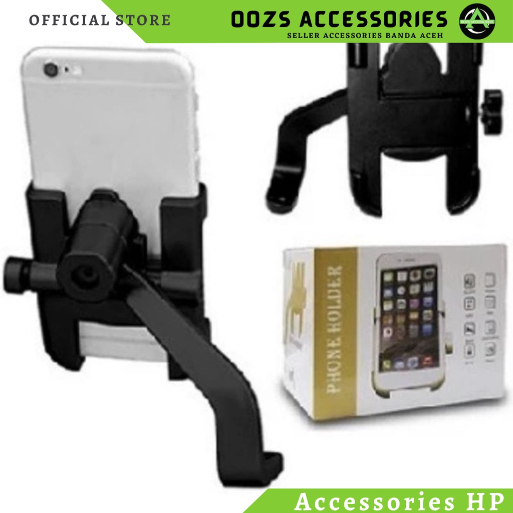 Jual Holder Hp Motor Full Besi aluminium Spion Motor Universal C2 | Shopee Indonesia