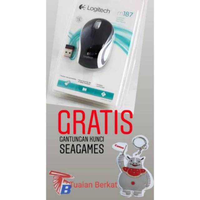 Jual Logitech Mouse Wireless M 187 ( putih, merah, hitam, biru ...