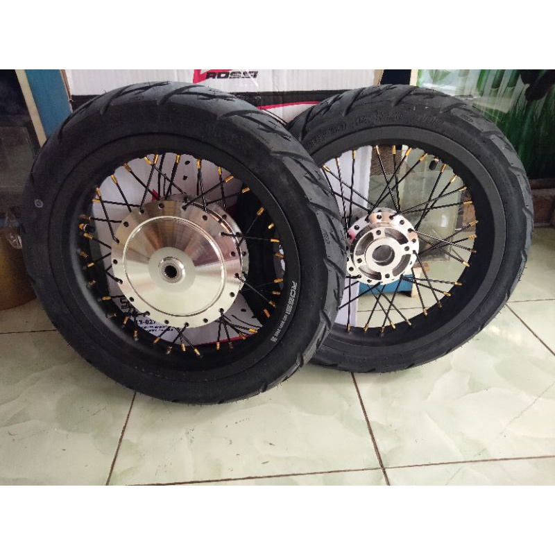 Jual velg paketan Jari jari Mio, Mio smile/soul, Fino dan Mio j tapak lebar 250/215x14 plus ban ...